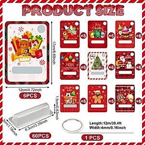 Clysee 60 Pcs Christmas Money Holder for Cash Bulk Christmas Money Holder Ornaments Holiday Gifting Money Holder with Cover Funny Xmas Cash Gift Ideas for Xmas Tree Hanging Decoration