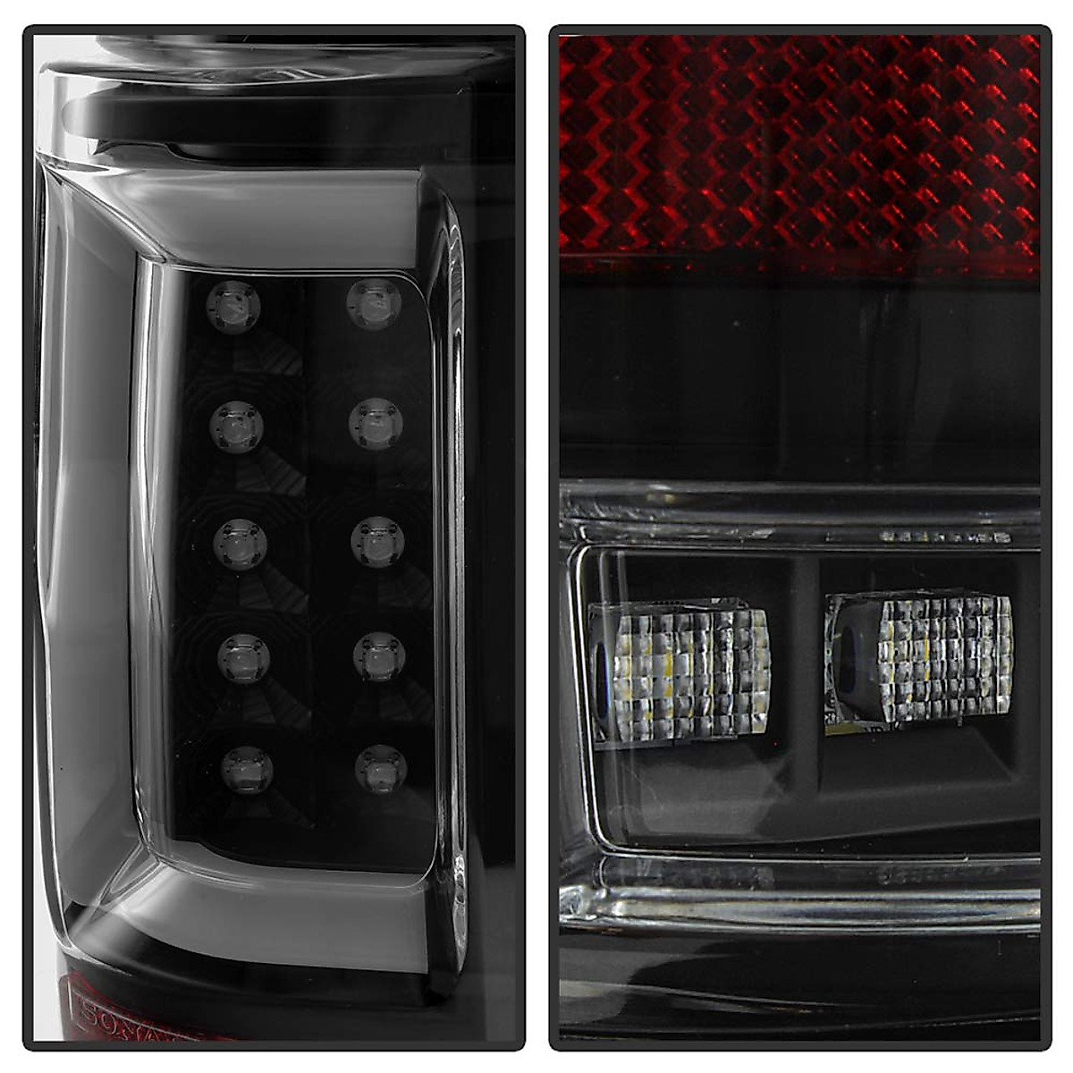 ACANII - For 2004-2008 Ford F150 LOBO Styleside Black Housing LED Tube Tail Lights Brake Lamps Driver & Passenger Side