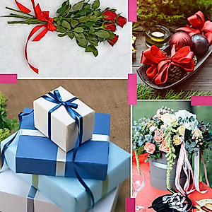 Langeo Ribbon, Fabric Ribbons 100 Yards 2cm 3/4" Wide, Gift Wrapping Ribbon, Holiday Decorative Ribbon, Cake Box Wrapping Ribbon/Pink Ribbon