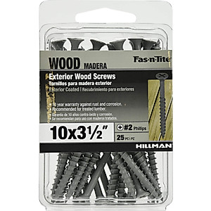 TV Non-Branded Items (Home Improvement) 42607 HILLMAN FASTENERS Extension Wood Screw (20 Pack), 10 x 3.5"
