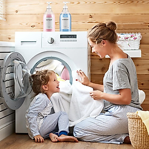 VOTLEVT 64 OZ Laundry Detergent Dispenser, Liquid Laundry Soap Dispenser, Plastic Fabric Softener Holder and Container, Laundry Room Organization, 2 Pack