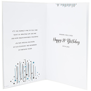 Regal Publishing Modern Milestone Age Birthday Card 21st Son - 9 x 6 inches -