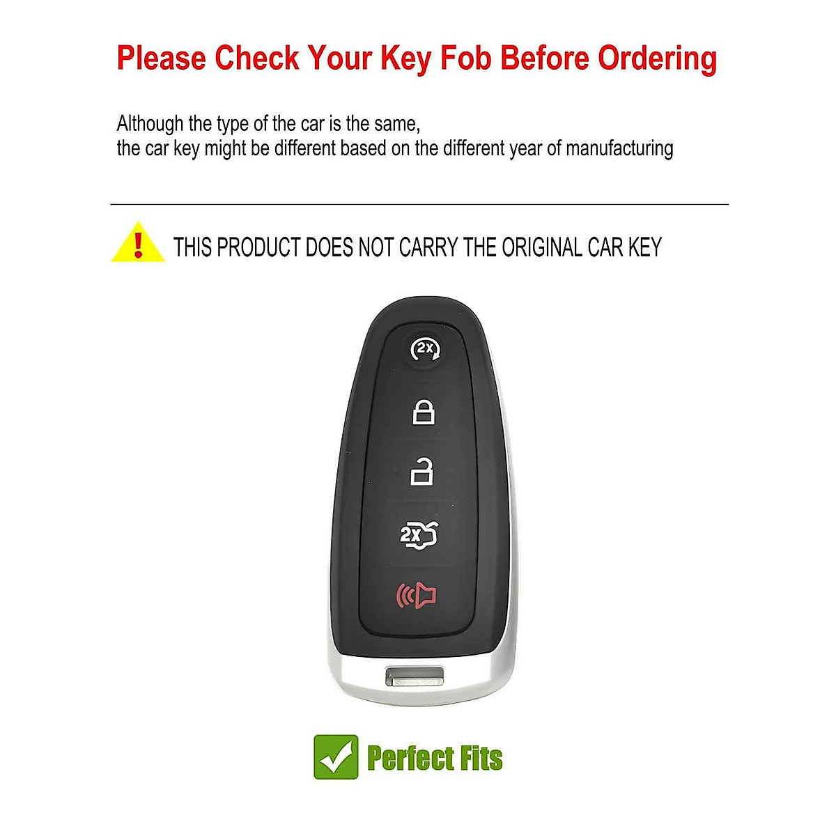 YONUFI for Ford Key Fob Cover Case Metal Shell Car Smart Key Holder Keychain Compatible for Escape Focus Taurus Explorer Flex C-Max Edge Expedition Lincoln MKX MKS MKT (FDK-Carbon Fiber)