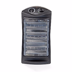 Comfort Zone Electric Quartz Radiant Tower Space Heater with Adjustable Thermostat, Overheat Protection, Energy Efficient, & Tip-Over Switch, Ideal for Home, Bedroom, & Office, 1,500W, CZQTV008EBK