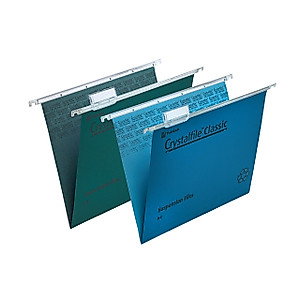 Rexel Crystalfile Classic Suspension Files Manilla 15 mm A4 - Pack of 50, Green