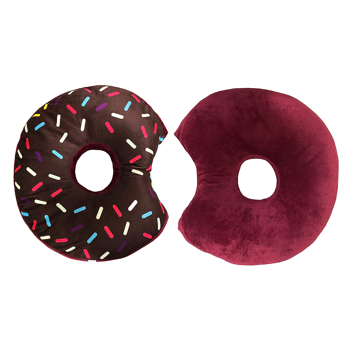 Truyond Donut Pillow for Ear Piercings - Comfortable Soft Ear Pillow for Side Sleeping - Reduces Ear Discomfort - Fun Decor, Stuffed Cushion and Toy, 14 Inches (Brown Chocolate)