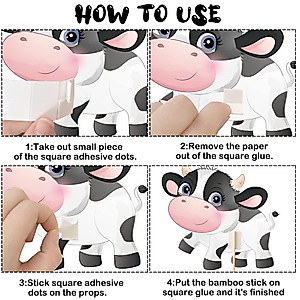 Cow Party Centerpieces Decoration 24pcs Cow Theme Party Table Toppers for Cow Baby Shower Centerpieces Decoration Farm Animal Birthday Party Supplies