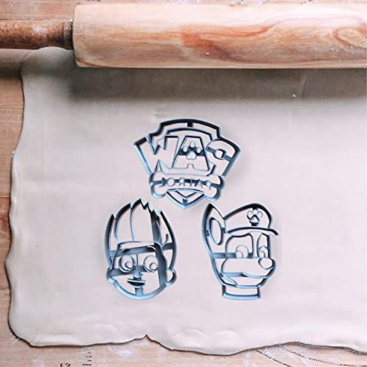 Paw Cookie Cutter, Cookies and Fondant Cutter Inspired by Patrol, Set of 3 Cookie Cutters, Chase, Ryder, Badge