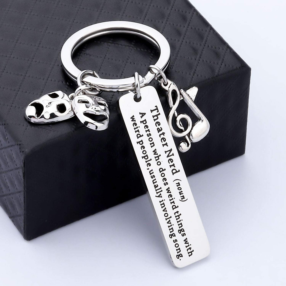 Gzrlyf Theater Nerd Gifts Musical Theatre Keychain Funny Theater Gifts Broadway Theater Gifts Theatre Lover Gifts (Keychain)