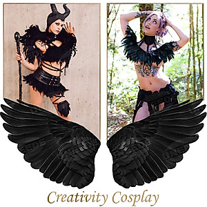 UNEEDE 120Pcs 6-8 Inch Black Feathers, Natural Goose Feathers for DIY Halloween Decorations, Halloween Decoration,Cosplay, Gothic Costumes & Crafts