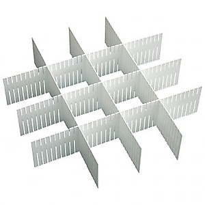 Duroetui Adjustable Plastic Drawer Closet Grid Divider Tidy Organizer Container Home Storage (45cm X 10cm ( 18" X 4" ), White)