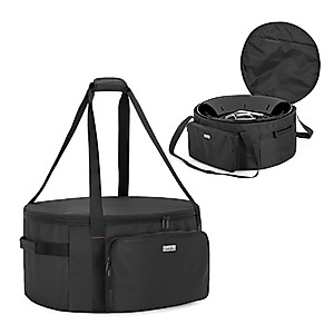 SAMDEW 21-Inch Outdoor Fire Pit Bag Compatible with Outland Firebowl Model 863 864, Firebowl Travel Carrying Case for 21-Inch Diameter Propane Gas Fire Pit, Black, Bag Only