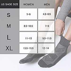 CelerSport 6 Pack Men's Ankle Socks with Cushion, Sport Athletic Running Socks, 3 Dark Gray + 3 Gray, X-Large