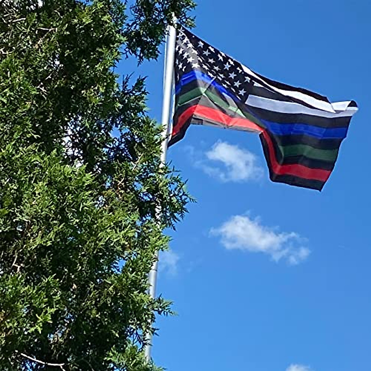 Thin Blue Red Green Line American Flag 3x5 Outdoor- Police Firefighter Military American Flags- USA Flag Support Fire Military Law Enforcement Officers
