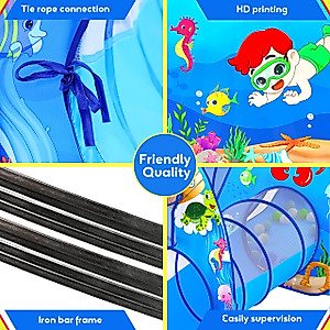 5pc Baby Ball Pits for Toddlers, Kids Play Tent and Play Tunnel, Children Indoor Outdoor Playhouse with Crawling Toys, Boys and Girls Best Birthday Gifts (Balls Not Included)