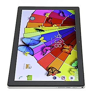 lonuo 10.1 Inch Tablet 8GB RAM 256GB ROM Silvery Type C Octa Core Gaming Tablet Rechargeable 100 to 240V for Office (US Plug)