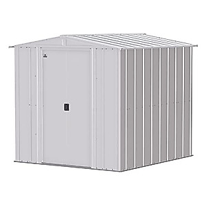 Arrow Sheds 6' x 7' Outdoor Steel Storage Shed, Light Grey