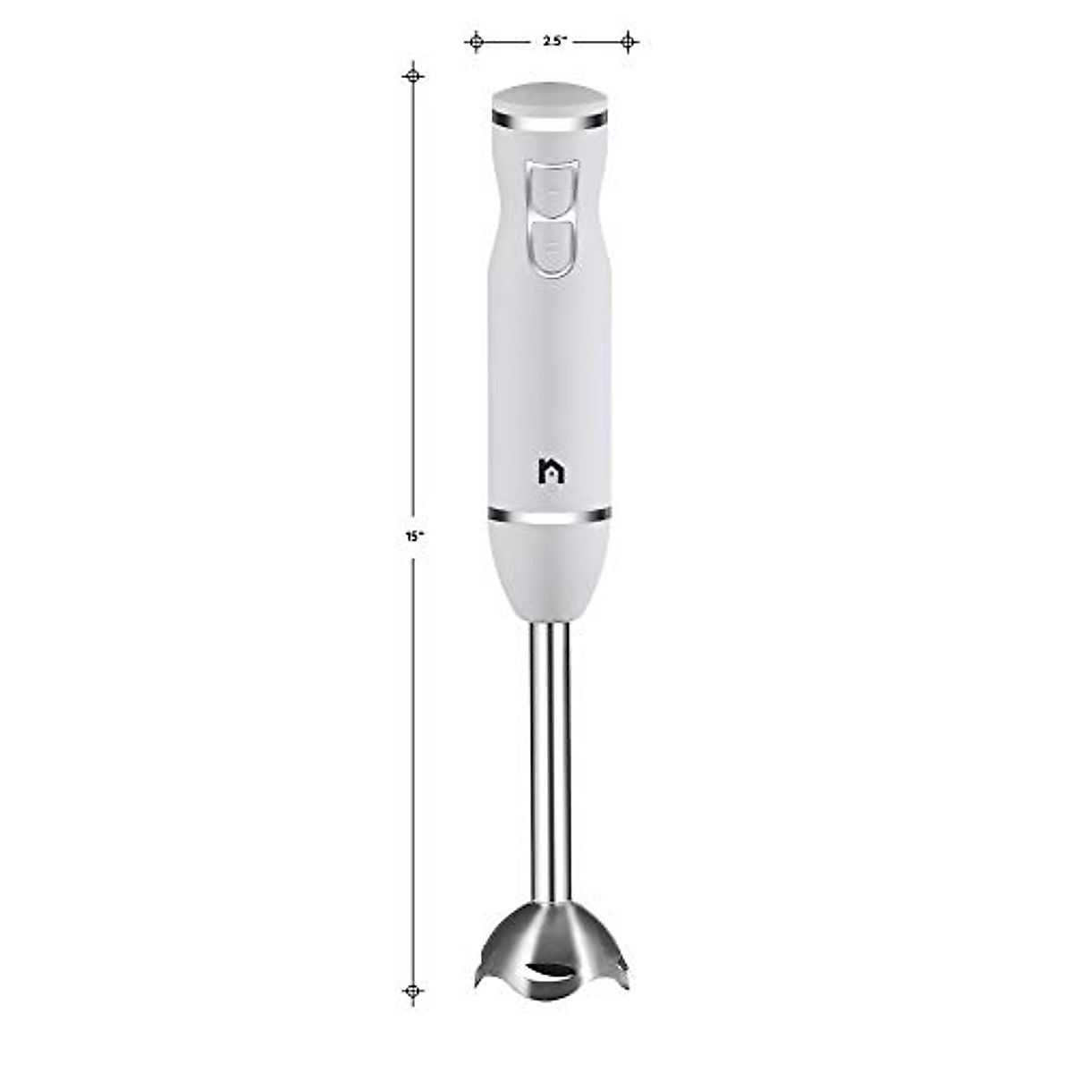 New House Kitchen Immersion Hand Blender 2 Speed Stick Mixer with Stainless Steel Shaft & Blade, 300 Watts Easily Food, Mixes Sauces, Purees Soups, Smoothies, and Dips, Ivory