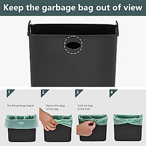 Nunsino Hanging Kitchen Compost Bin 4 Liter / 1.05 Gallon Includes 30 Compostable Bags, Trash Can with Removable Inner Bucket, Stainless Steel, Airtight Lid, Black (N01TC004BB)