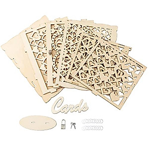 Yukawang Wedding Card Box with Lock Wooden Memory Keepsake Decoration Envelope Boxes for Cards and Money Baby Shower Engagement Decor Gift Card Box ( MR & MRS Heart Beige)