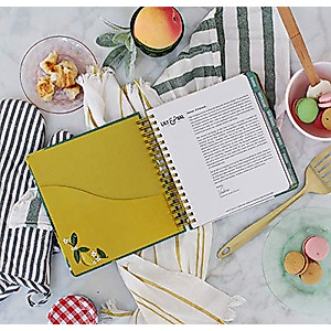 Lily & Val Keepsake Kitchen Diary Cookbook, Blank Recipe Book to Write in Your Own Recipes, Dinner, Breakfast, and Lunch Recipe Book, 300 Pages Whimsical Lemons