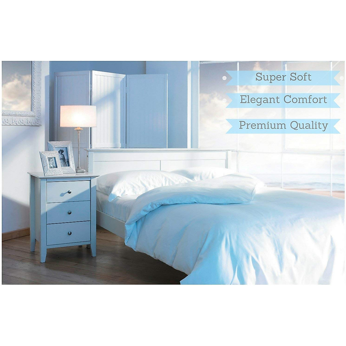 ACS Bedding Luxury Soft 1500 Thread Count Heavy Egyptian Cotton Solid Pattern 3-PCs Duvet Cover Set with Zipper Closure (Full/Queen, Gold)