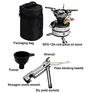 Outdoor Mini One-Piece Liquid Fuel Camping Gasoline Stove Burner Lightweight Portable Gasoline Stove