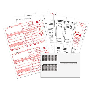 1099 MISC Forms 2022, 4 Part Tax Forms Kit, 25 Vendor Kit of Laser Forms Designed for QuickBooks and Accounting Software, 25 Self Seal Envelopes Included