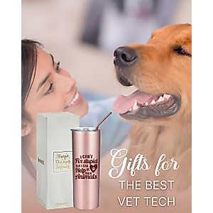 Onebttl Vet Tech Gifts for Wowen, Gifts for Veterinary Technologists on Vet Tech Week, Birthday and Christmas, 20oz Insulated Stainless Steel Tumbler - Help Their Animals