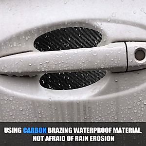 Car Door Handle Bowl Sticker, 8 Pcs Carbon Fiber Anti-Scratches Protectors, Universal Car Door Handle Cup Paint Guard Protective Films, Self-Adhesive & Non-Marking, Car Accessories