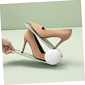 Levemolo 2pcs Shoes Double Bedroom Sandals White Racks Practical Stackable Home for Adjustable Shelf Space High Stacker Organizer Non-Skid Storage Green Slots Clo Low Stands Layer Sneakers