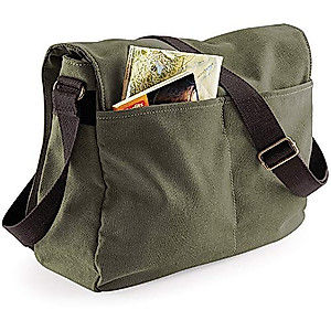 Quadra Vintage Canvas Despatch Bag - 3.6 Gal (One Size) (Vintage Black)