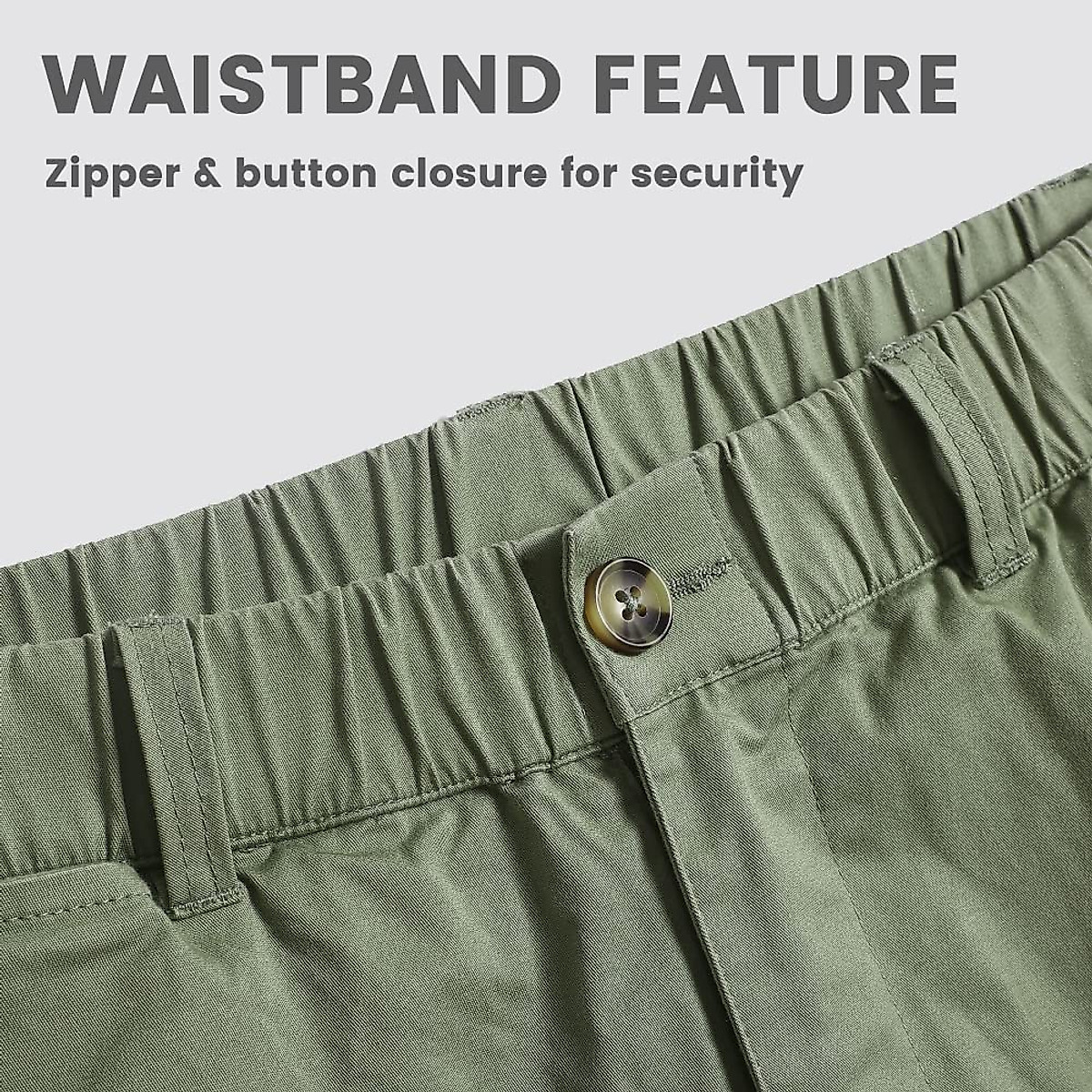 maamgic Men's Classic-fit 7" Cotton Casual Shorts Elastic Waistband with Multi-Pocket Daily Wear Walking Summer Outfit