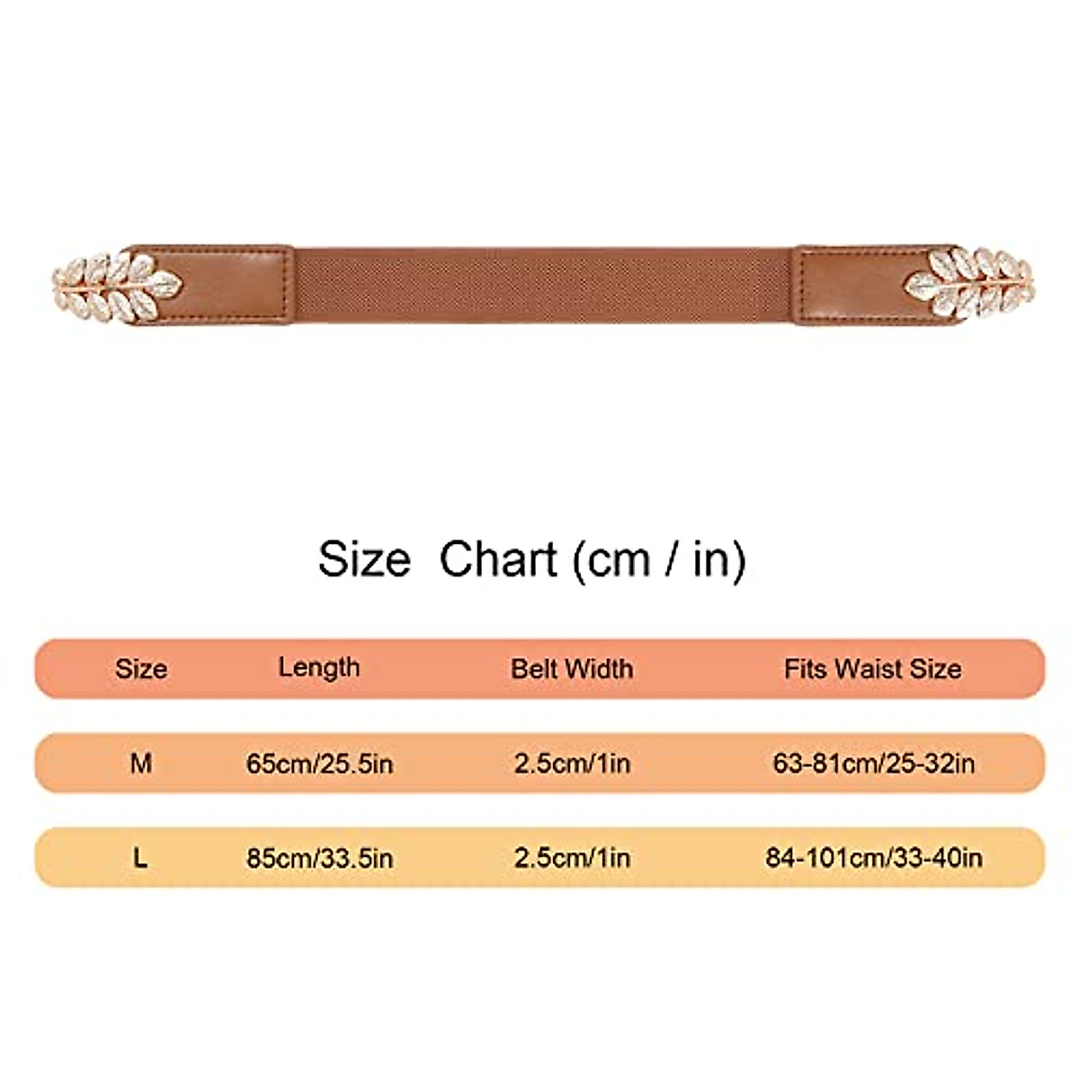 WELROG 2 Pack Women Stretchy Belt for Dresses Retro Elastic Belts for Women Metal Buckle Skinny Waist Belt