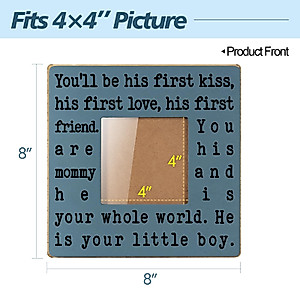 THYGIFTREE New Mom Gifts for Women After Birth, Pregnant Mom Gifts for New Mom, First Mothers Day, Pregnancy Gifts for First Time Moms, New Mom and Son Blue Picture Frame