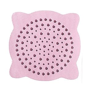 30PCS Disposable Shower Drain Hair Catcher Mesh Stickers Waterproof Adhesive Floor Drain Sticker Mesh Bathroom Vanity Sink Shower Stall Bathtub Balcony Laundry Room Kitchen Washroom Accessor (Pink)