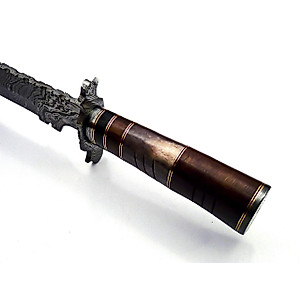 UK UNIQUE SHARP KNIVES BK-3039 Handmade Damascus Steel 15 Inches Damascus Steel Hunting Knife - Beautiful Rose Wood & Bone Handle