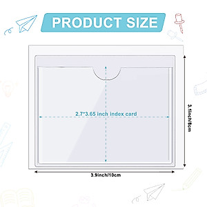 Chinco 30 Pack Self Adhesive Index Card Pockets with Top Open for Loading Ideal Card Holder for Organizing and Protecting Your Index Cards Crystal Clear Plastic(3.9 x 3.1 Inches)