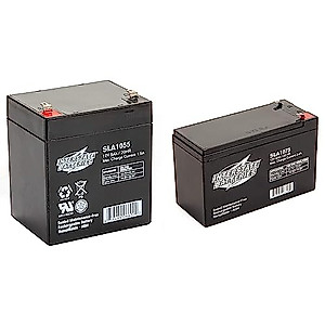 Interstate Batteries 12V 5Ah Battery (SLA1055) & 12V 8Ah Battery (SLA1075) Rechargeable Sealed Lead Acid SLA AGM (F1 Terminal) Wireless Internet UPS Systems, 5.94" x 2.56" x 3.70" (LxWxH)