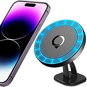 Quarble Magnetic Dashboard Car Mount Compatible with MagSafe Case iPhone 14 13 12 Pro Max Plus Mini, 360° Adjustable Phone Holder No Metal Plate Needed 2021 All New