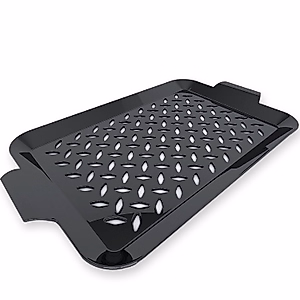 Kona Outdoor Grill Tray - Versatile Grill Pan & Basket - Ideal Fish Grilling Rack & Vegetable Grill Basket | This Chef Inspired Nonstick Grill Topper Transforms Your Barbecuing Experience, 14x10 Inch