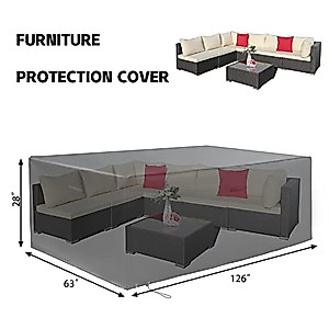 KAWIVAST Patio Furniture Covers Waterproof, Outdoor Furniture Cover, Outdoor Table Covers Waterproof Rectangle, Weatherproof Patio Sectional Cover, Outdoor Furniture Covers for Patio Furniture