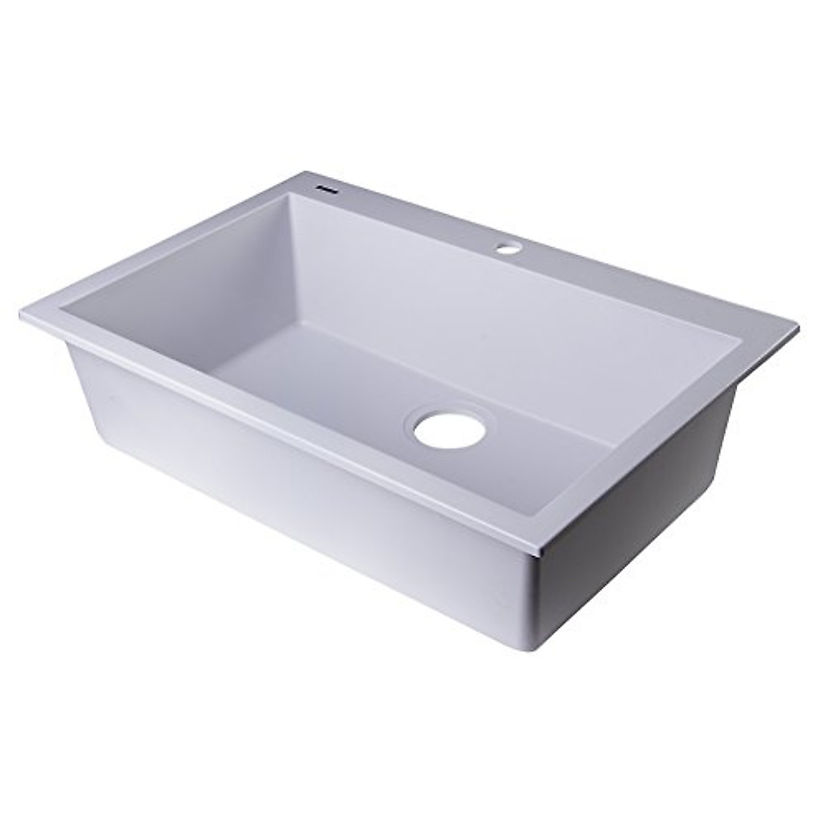 ALFI brand AB3020DI-W Drop-In Single Bowl Granite Composite Kitchen Sink, 30", White