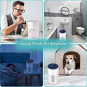 WSTA Portable Small Hepa Air Purifiers for Home,Bedroom,Office-White,W080C