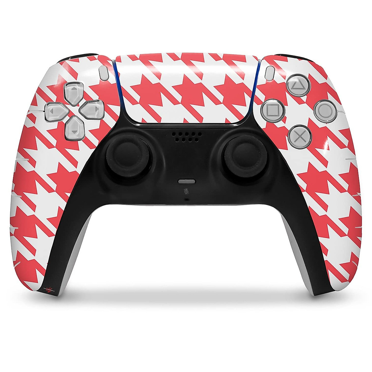 WraptorSkinz Skin Wrap compatible with Sony PS5 DualSense Controller Houndstooth Coral (CONTROLLER NOT INCLUDED)