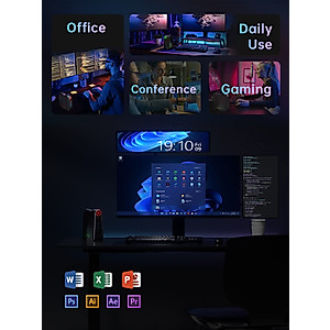 ACEMAGICIAN Mini PC, AMD Ryzen 5 5600U, 16GB DDR4 RAM, 512GB SSD, Windows 11 Pro, RGB Light, WiFi 5 Bluetooth 4.2, 3 Screens Display, HDMI, DP, Type C Port