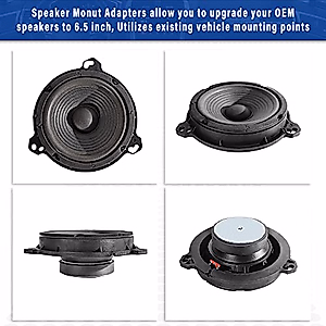RED WOLF Car Door Speaker Adapter Spacer Ring Compatible with Nissan Frontier Altima Sentra 2004-2019, KIA K2 2011-2019, Infiniti Q25 2011-2021 6.5" Aftermarket Speaker Adapter Bracket Installation