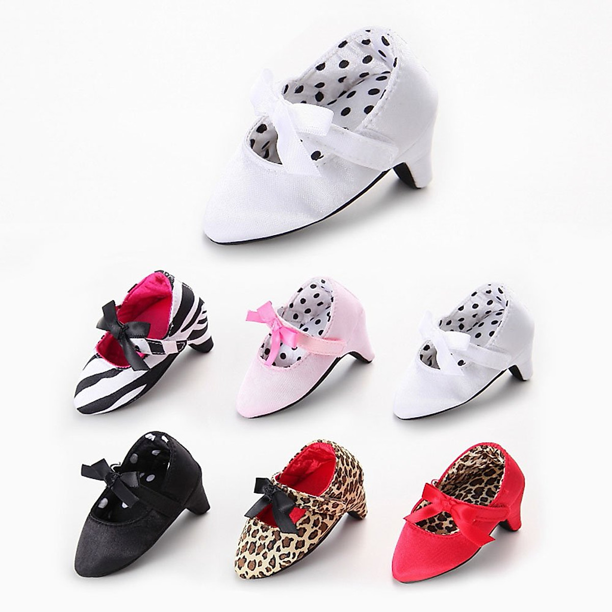Newborn Baby Girls Shoes Bowknot Soft Sole Crib Shoes (0-6 M, Leopard)