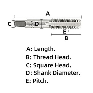 Aceteel M8 X 1.25 Metric Hand Tap, Right Hand M8 X 1.25mm Threading Hand Tap 1Pair