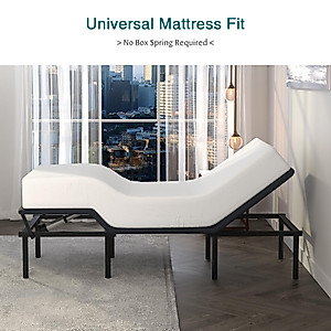 Twin XL Adjustable Bed Frame with Head and Foot Incline, Electric Adjustable Bed Base with New Generation Motor, Adjustable Bed for Seniors with Wireless Remote Control, 400 Lbs Capacity